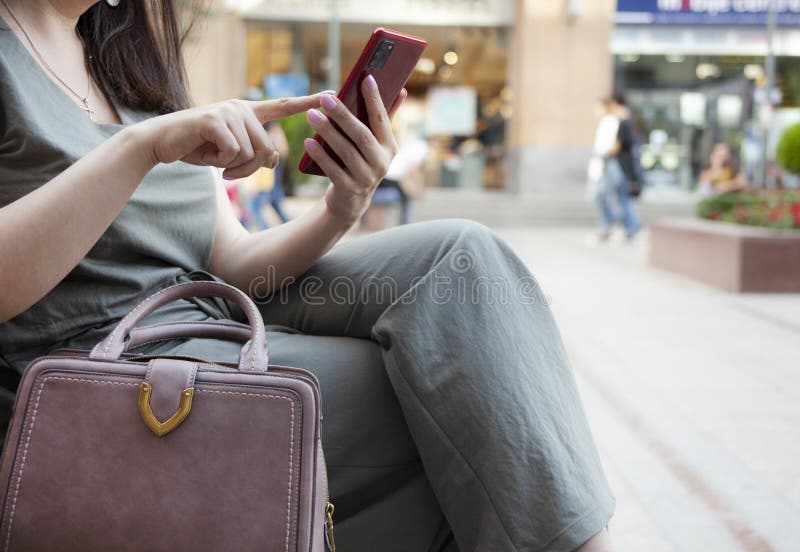 Woman hand phone stock image. Image of communication - 231018363