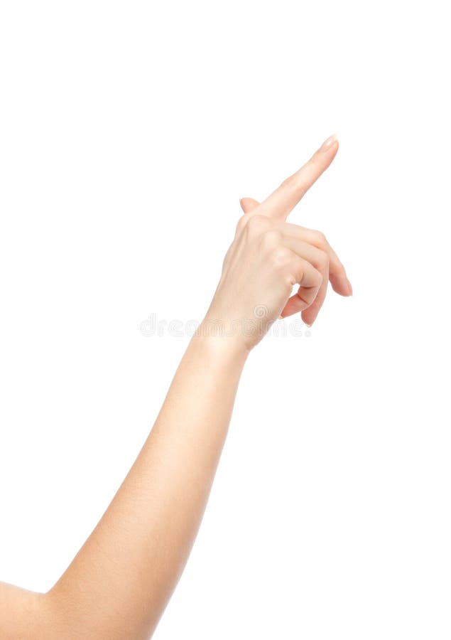 Woman Hand Pointing, Touching or Pressing Stock Photo - Image of ...