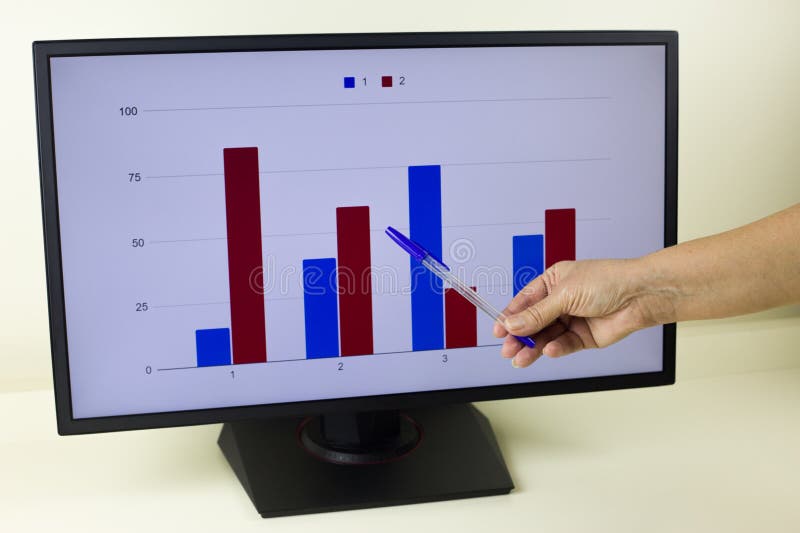 Woman Hand Points To an Infographic Stock Photo - Image of analyst ...