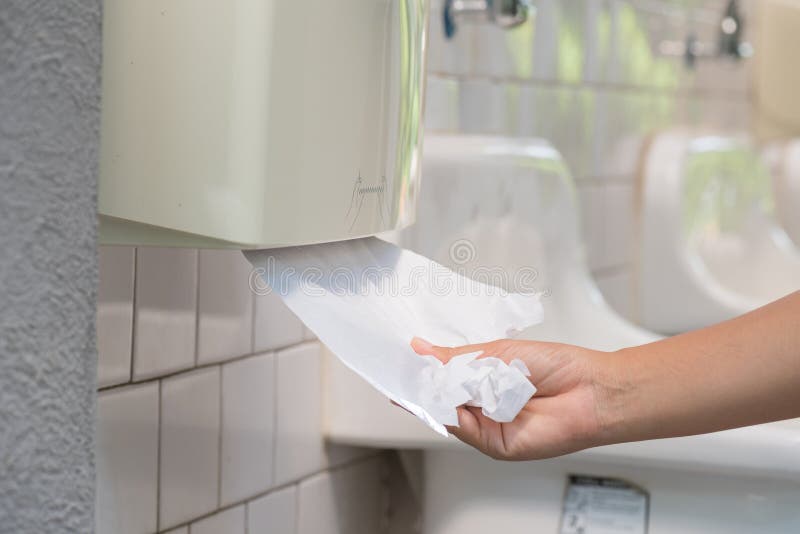 Woman Hand Pulling a White Tissue from Tissue Box Stock Photo - Image ...