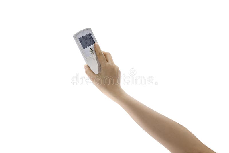 Hand with Remote Control Directed on the Air Conditioner Stock Photo ...