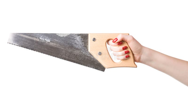 Woman hand with saw stock photo. Image of industrial, human - 6370340