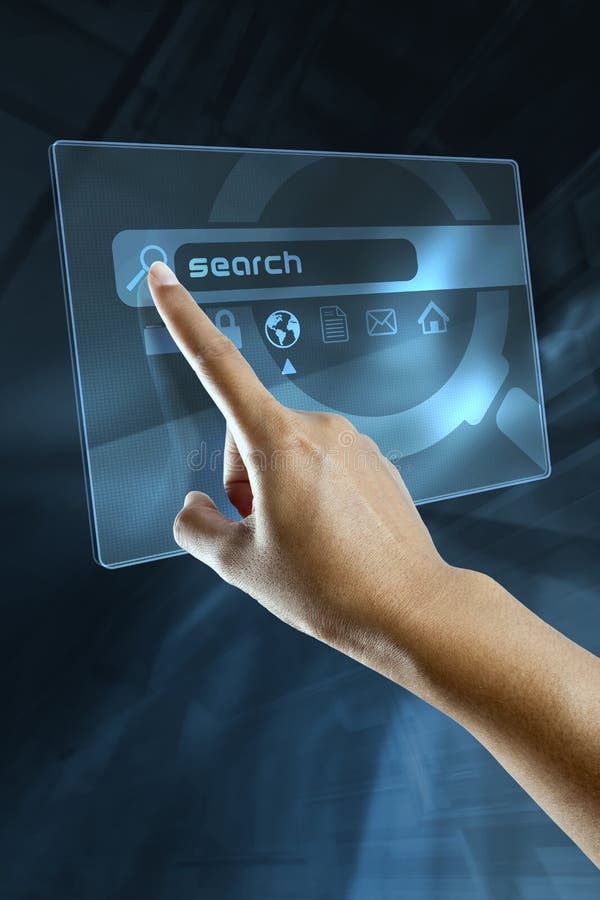 Woman hand on screen stock image. Image of transfer, cancel - 18947025