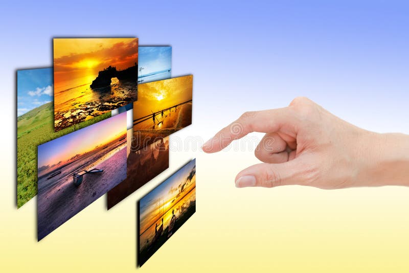 Hand Select on /off Touch Screen Stock Photo - Image of point, choose ...