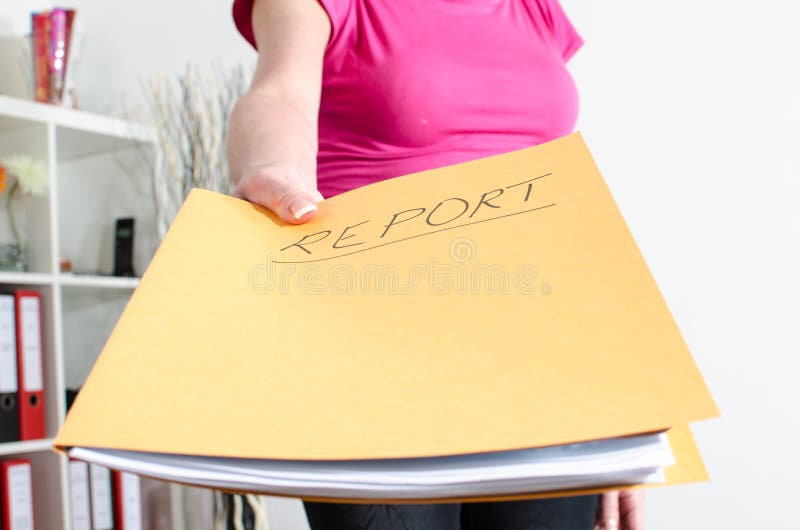 Woman hand showing a file stock photo. Image of holding - 53787474