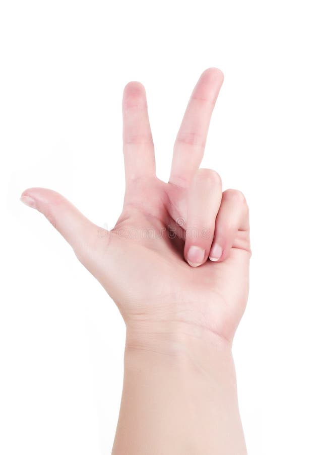 Woman Hand Showing Three Fingers Stock Photo - Image of clean, fingers ...