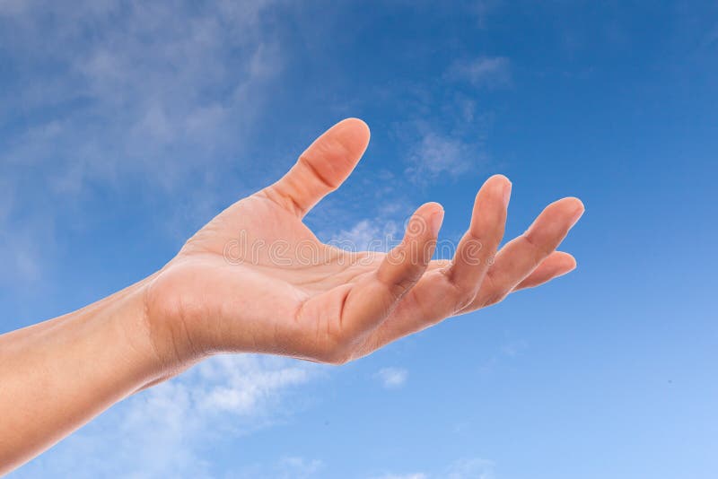 Woman hand on sky stock image. Image of hands, electronic - 46189201