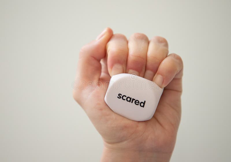 Woman Hand Squeezing Sign Scared Stock Photo - Image of arms, face ...