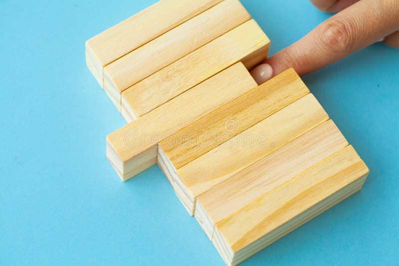 Woman Hand Stacked Wooden Blocks with Space for Text Stock Image ...