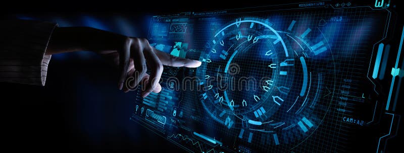 Woman Hand in Suit Using Hud Interface with Artificial Intelligence ...