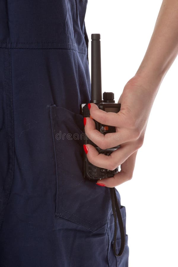 Woman Hand Take Off Cb Radio from Pocket Stock Photo - Image of wear ...