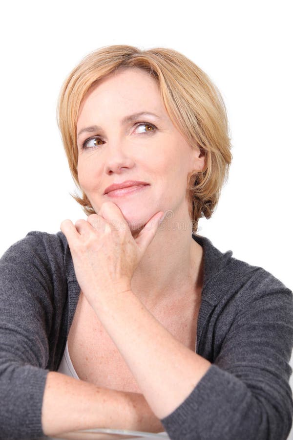 Woman with hand to face stock image. Image of studio - 35739747