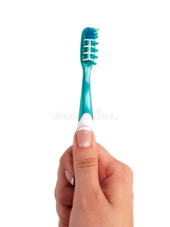Woman hand with toothbrush stock image. Image of thumb - 10875121