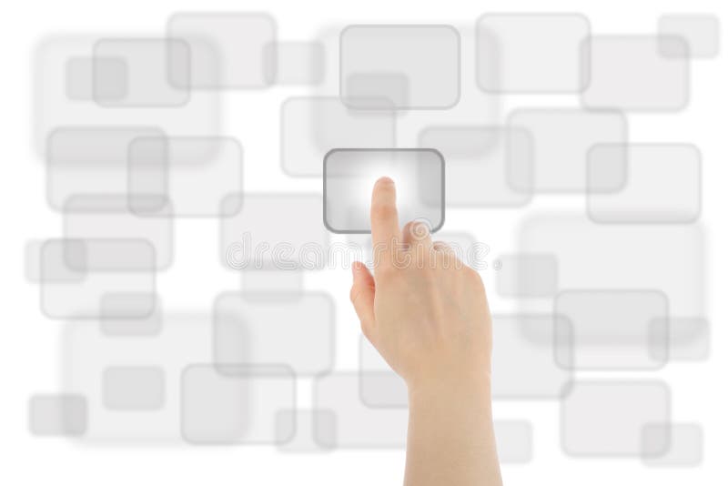 Touch Screen Interface White Stock Photo - Image of click, cyberspace ...