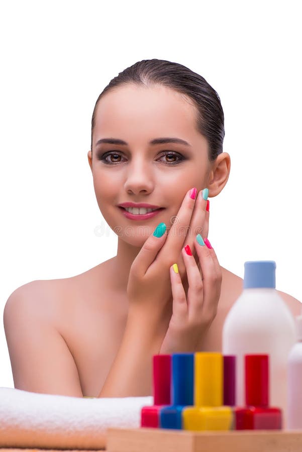 The Woman in Hand Treatment Manicure Concept Stock Image - Image of ...