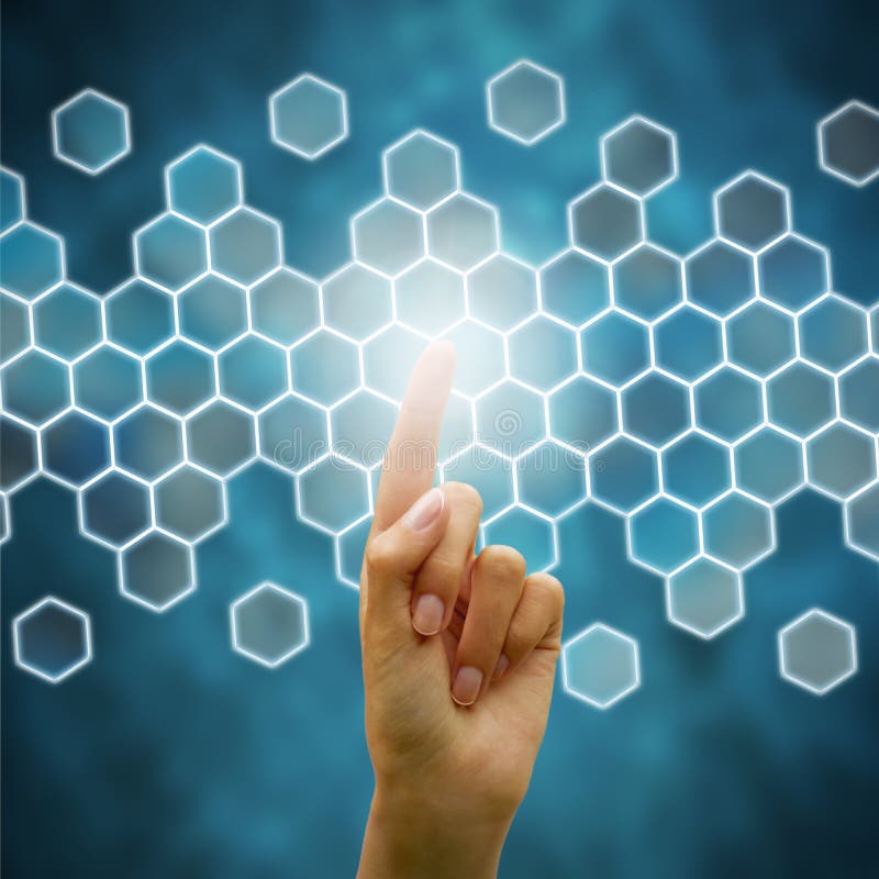 Woman Hand Using Digital Screen Stock Illustration - Illustration of ...