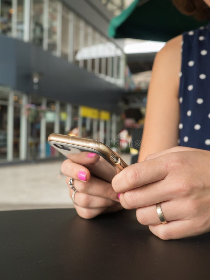 Woman Hand Using Mobile Smart Phone Stock Photo - Image of smart, work ...