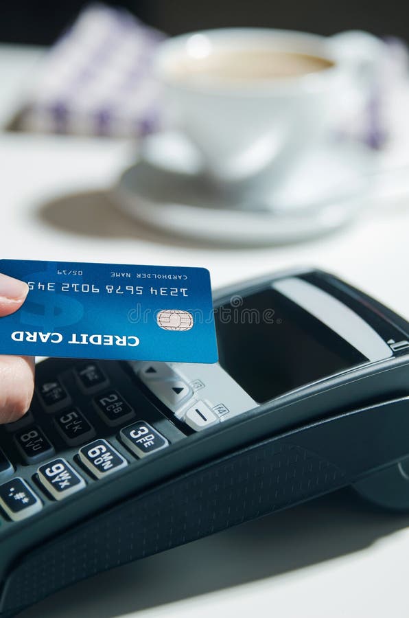 Hand Using Credit Card Payment Machine. Stock Image - Image of customer ...
