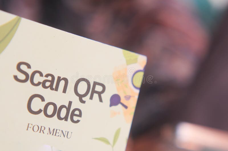 Woman Hand Using the Smart Phone To Scan the Qr Code To Select Food ...