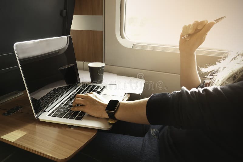 Woman Hand Which she is a Freelancer Girl Working with Laptop in the ...