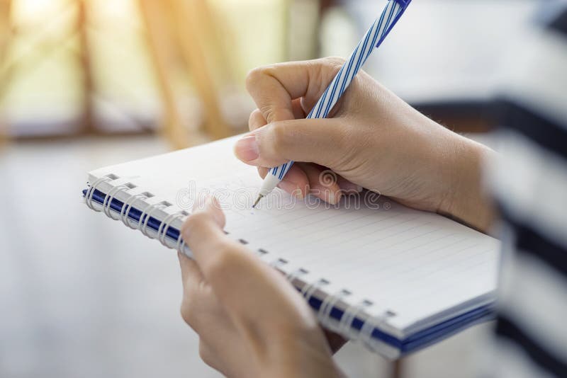 Woman Hand Writing Check List on Notebook, Planning Concept Stock Photo ...
