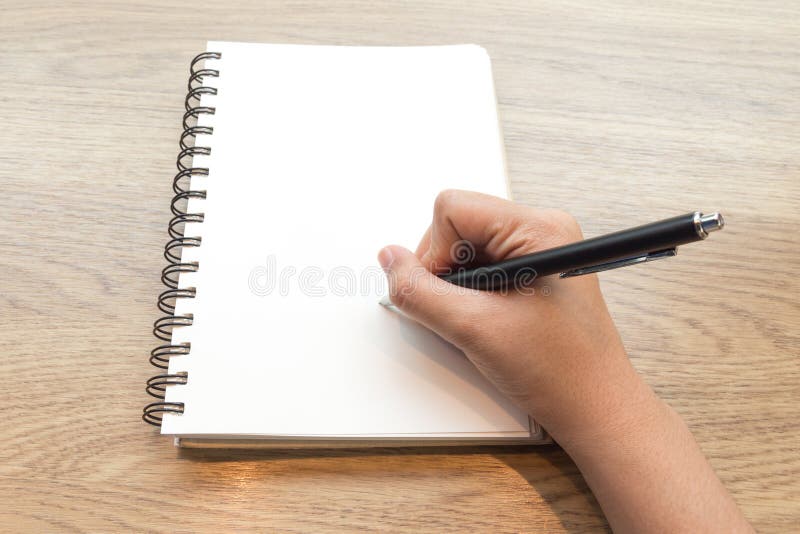 Woman Hand Writing on Notebook Stock Photo - Image of home, study: 64881154