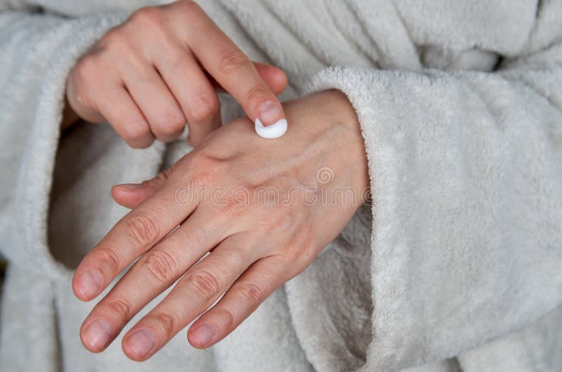 Woman Hands with Hand Cream. Cream Application Stock Image - Image of ...