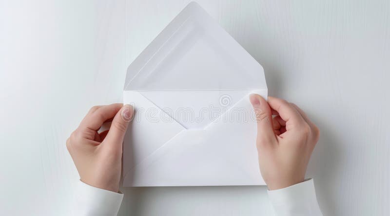 Woman Hands Holding an Empty White Envelope Stock Photo - Image of ...