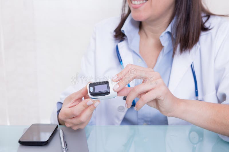 Woman Hands Holding Medical Device Stock Photo - Image of hospital ...