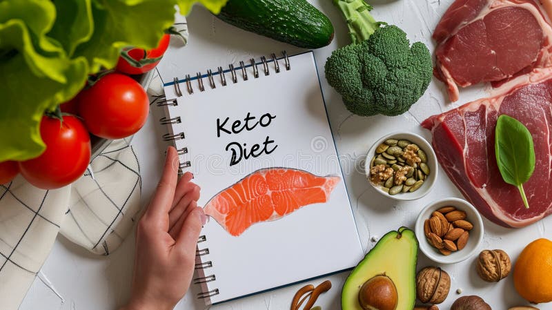Woman Hands Holding a Notepad Keto Diet. Selective Focus Stock Photo ...
