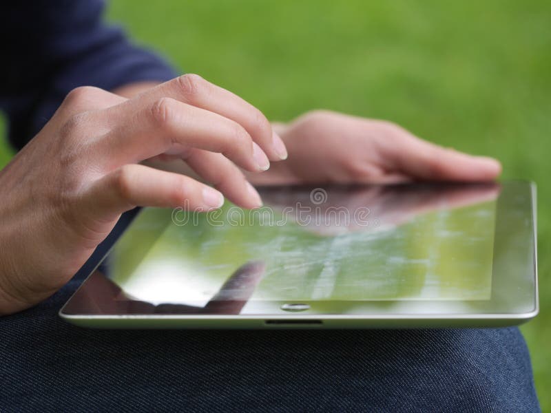 Woman hands ipad stock photo. Image of people, isolated - 47654940