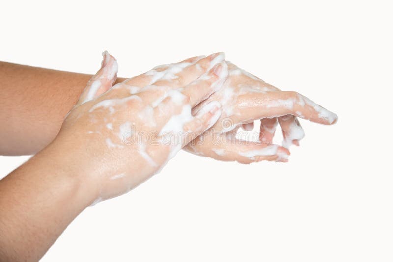 Washing Hands with Soap Bubbles Stock Image - Image of black ...