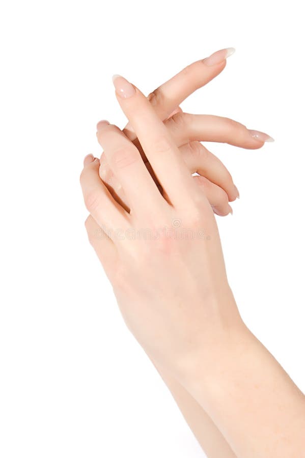 Woman Hand with Red Nails Manicure Stock Image - Image of closeup ...