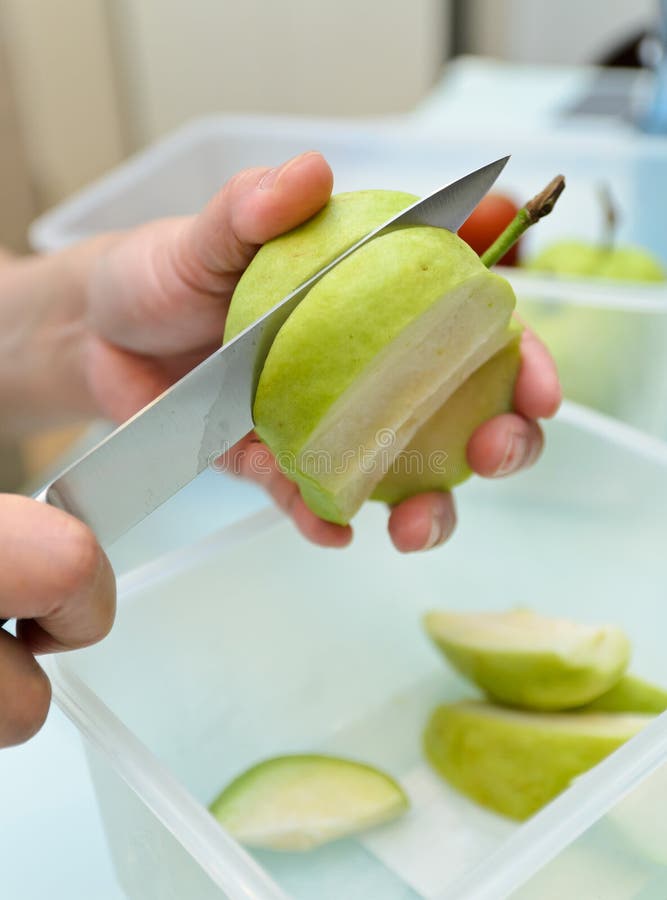 A Woman hands peeling stock image. Image of healthy, board - 30405541