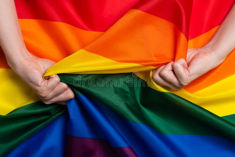 Woman Hands Pull USA American United States Flag Stock Photo - Image of ...