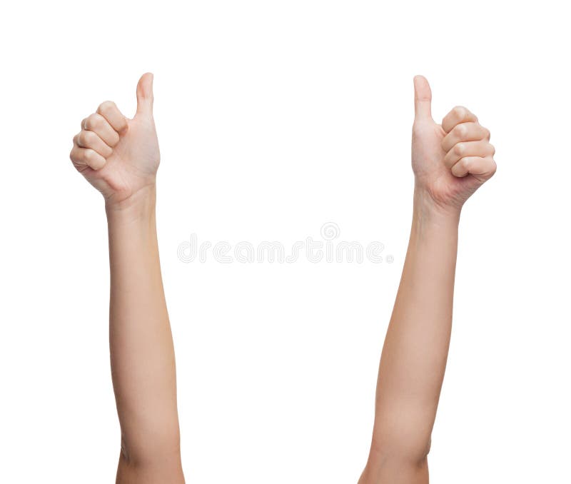 Woman Hands Showing Thumbs Up Stock Image - Image of gesturing ...