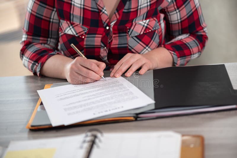 Woman Hands Signing a Document; Multiple Exposure Stock Photo - Image ...