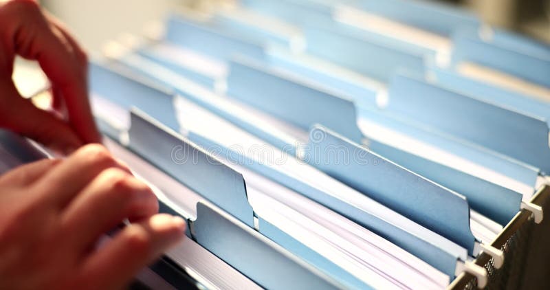Document Flow. Close Up of Girl Hands Using Stapler on Documents Over a ...