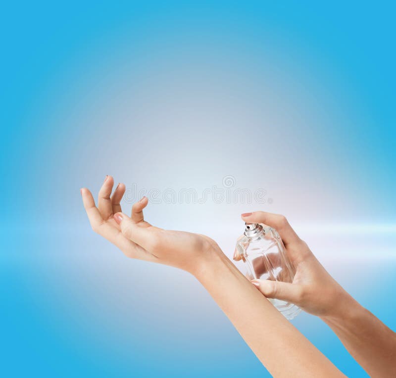 Woman Hands Spraying Perfume Stock Photo - Image of girl, human: 38527234