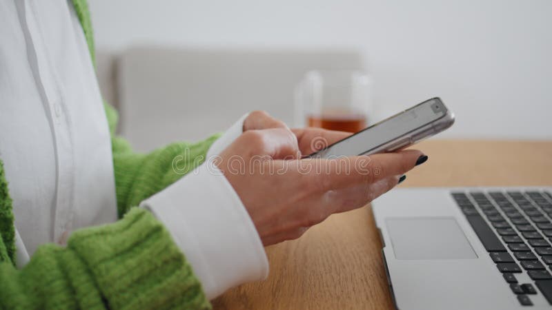 Typing on a Smartphone, Hands in Close-up Typing a Message on a Mobile ... Typing on a Smartphone, Hands in Close-up Typing a Message on a Mobile ...