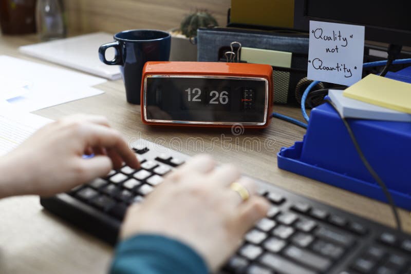Woman Hands Typing on Keyboard Work Office Workplace Stock Photo ...
