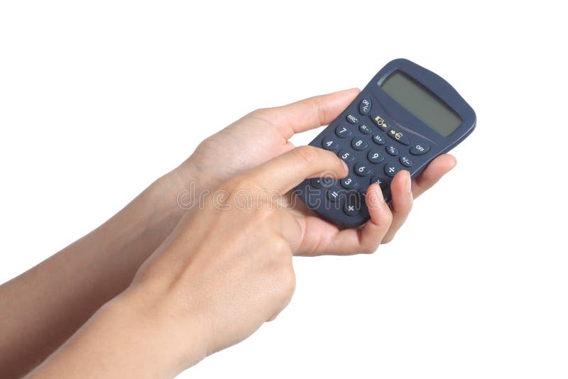Woman Hands Using a Calculator Stock Image - Image of adding, female ...