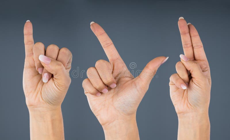 Woman Hands Using Sign Language Stock Photo - Image of girl, help ...