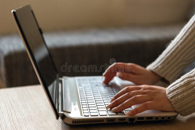 Woman Hands Working on Keyboard Stock Photo - Image of caucasian, women ...