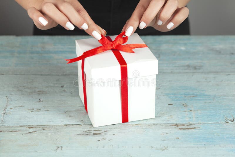 Woman Hands Wrapping Present Stock Image - Image of present, hands ...