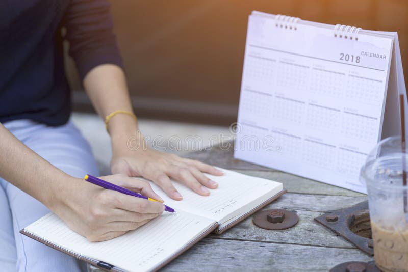 Woman Hands Writing Plan on Notebook, Planning Agenda and Schedule ...