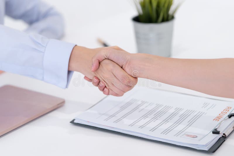 Handshake after Accepted in a Job Interview Stock Photo - Image of ...
