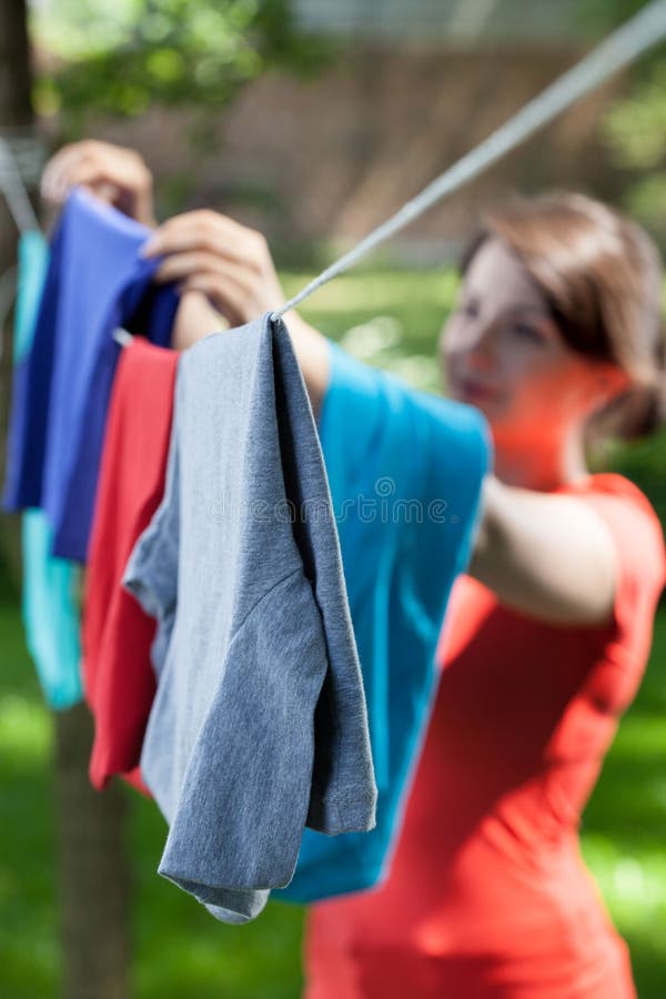Hanging clothes stock photo. Image of clothes, blue, lady - 388246