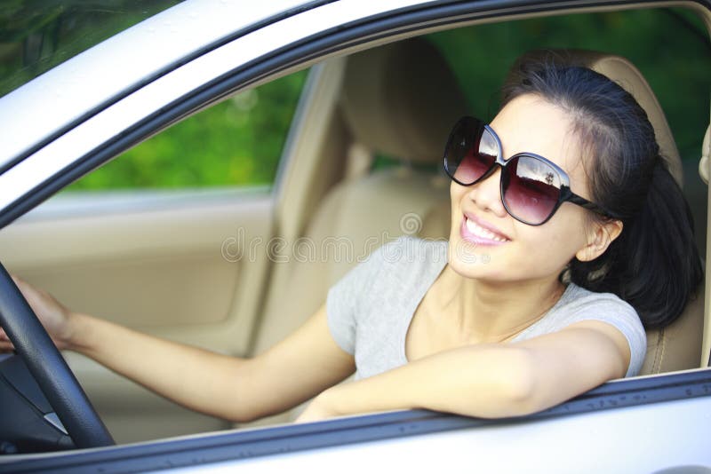Woman happy driving stock photo. Image of hire, happy - 33272848