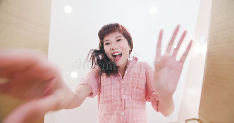 Woman Happy To Open the Package Stock Photo - Image of curiosity ...